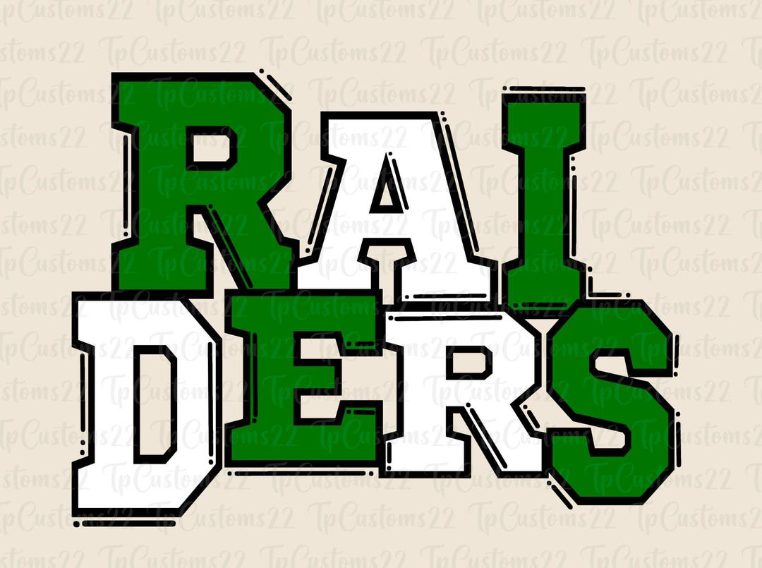 Raiders Green Football PNG, School Mascot Png, Green and White Raiders ...