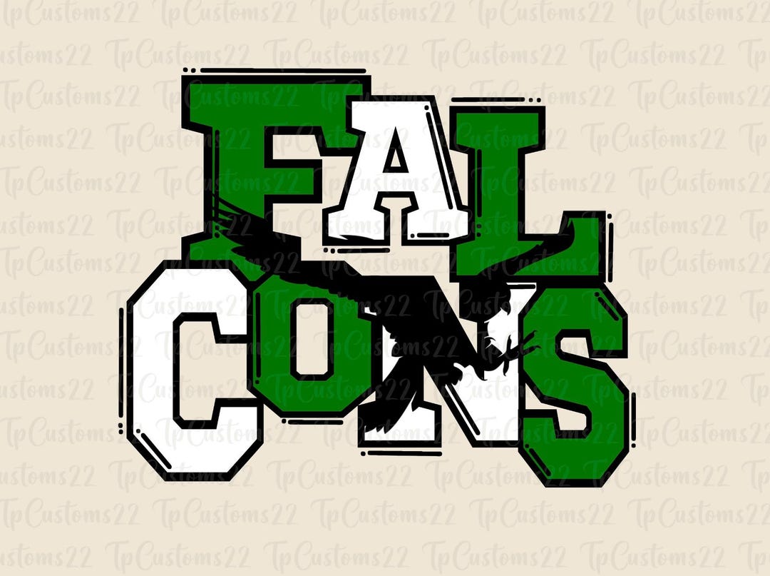 Falcons Green Football PNG, School Mascot Png, Green and White Falcons ...