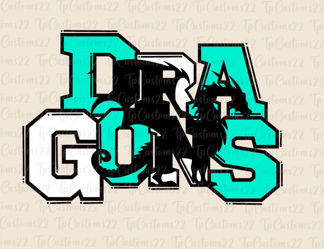 Dragons Mint Football PNG, Football Png, Mint and White Dragons, Football Shirt, Team Spirit ...
