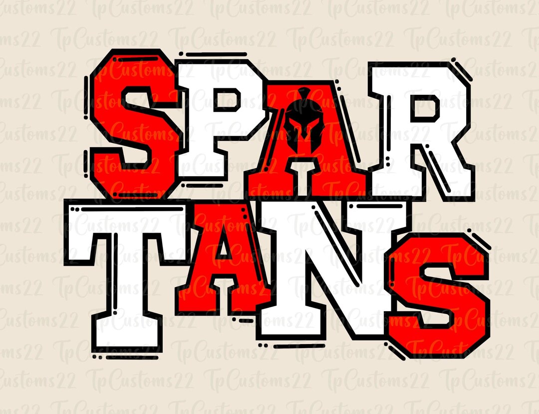 Spartans Red Football PNG, School Mascot Png, Red and White Spartans ...