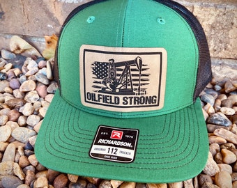 Oilfield Hat, Oilfield Worker, Oil Rig, Mechanics Hat, Leather Patch ...