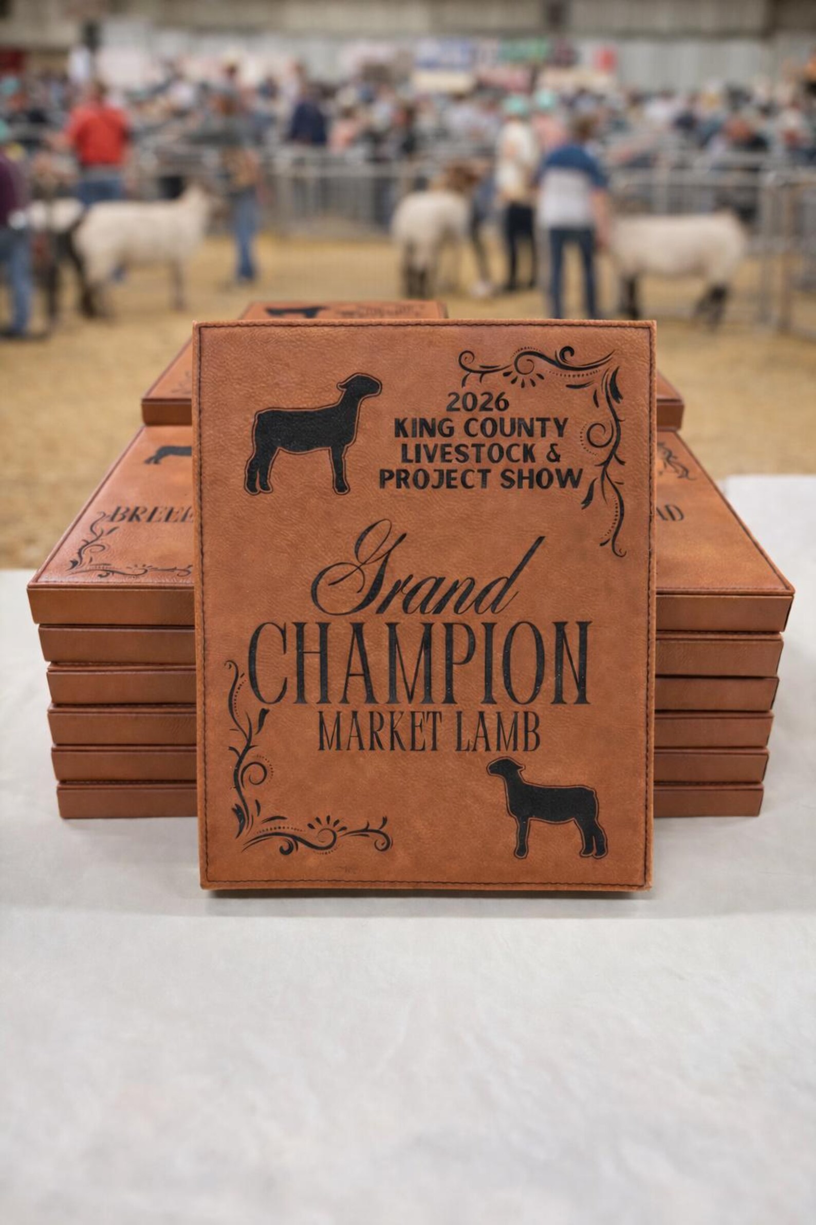 Sheep Show Award Plaque, Engraved Leather Award, Lamb Show Award ...