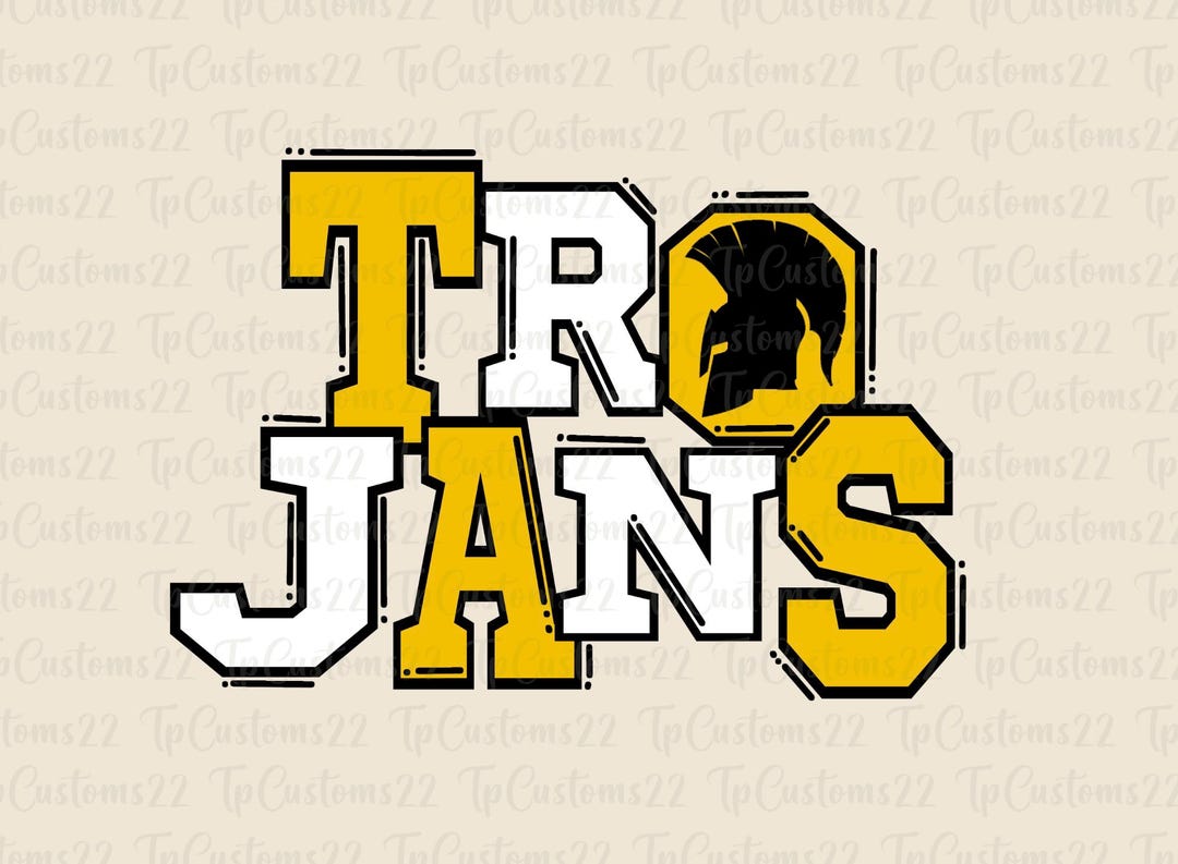 Trojans Football Yellow PNG, School Mascot Png, Yellow and White ...