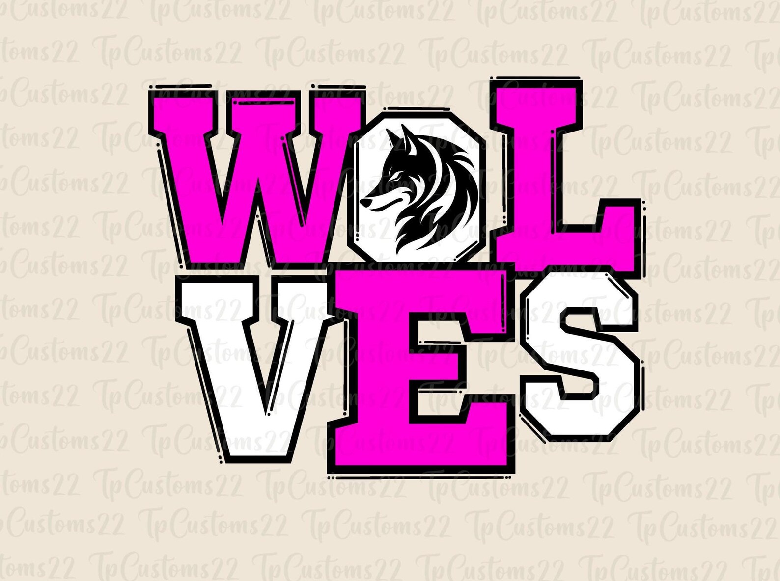 Wolves Pink Football PNG, School Mascot Png, Pink and White Wolves ...