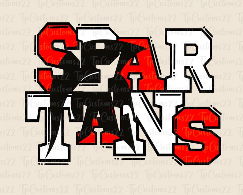 Spartans Red Football PNG, School Mascot Png, Red and White Spartans ...