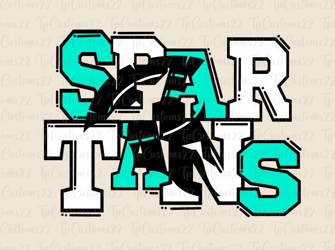 Spartans Mint Football PNG, School Mascot Png, Mint and White Spartans ...