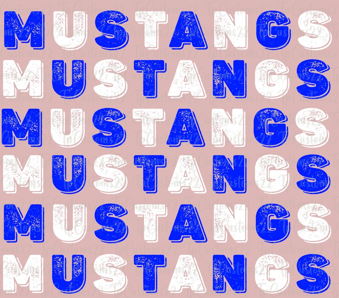 Mustangs PNG, School Mascot Png, Blue and White Mustang, School Colors ...
