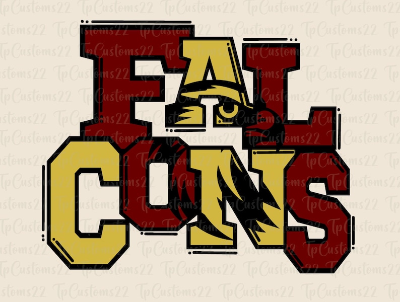Falcons Maroon Football PNG, School Mascot Png, Maroon and Gold Falcons ...