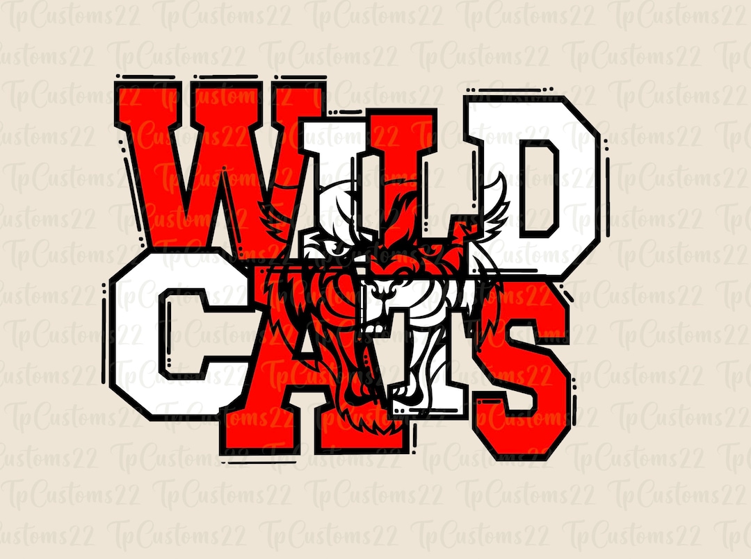 Wildcats Red Football PNG, School Mascot Png, Red and White Wildcats ...