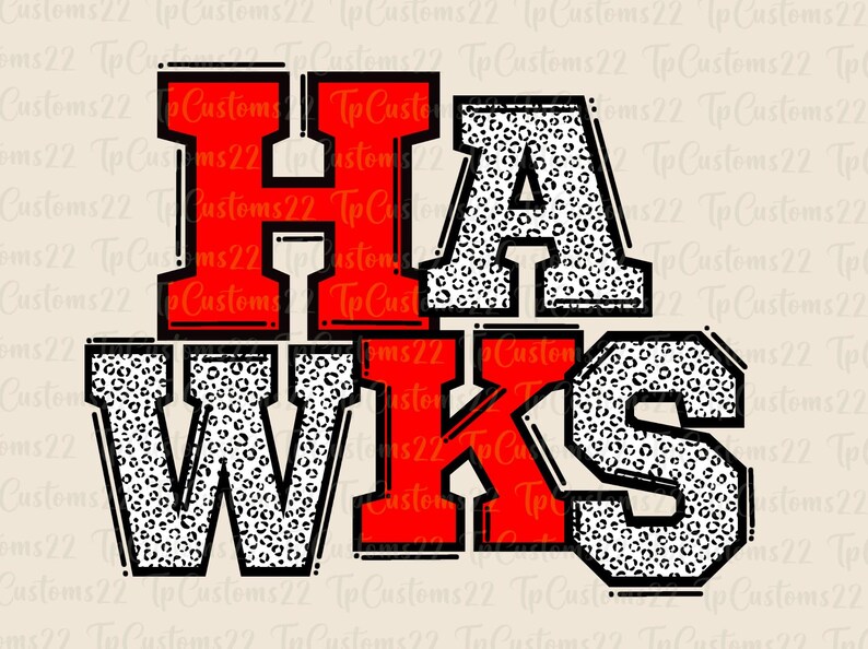 Hawks Red Football PNG, School Mascot Png, Red and White Hawks ...