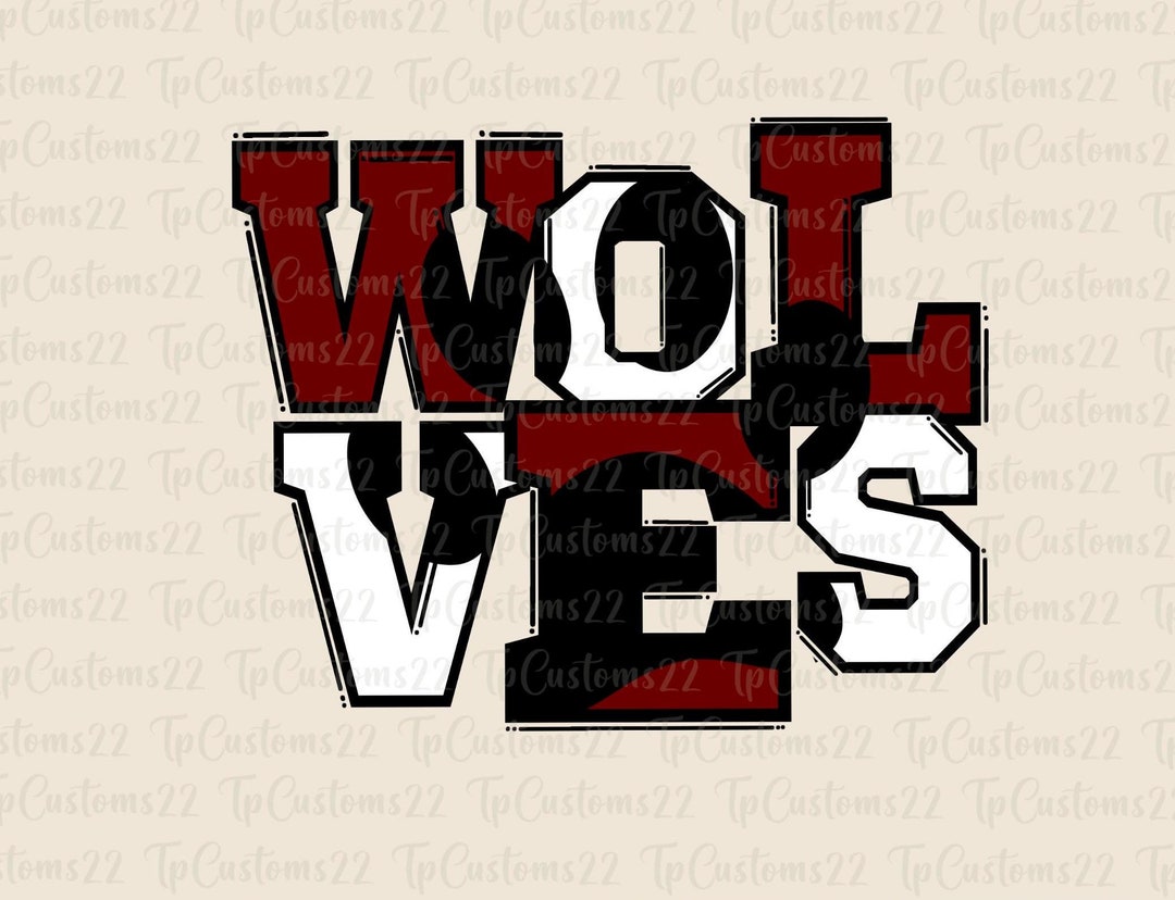 Wolves Maroon Football PNG, School Mascot Png, Maroon and White Wolves ...