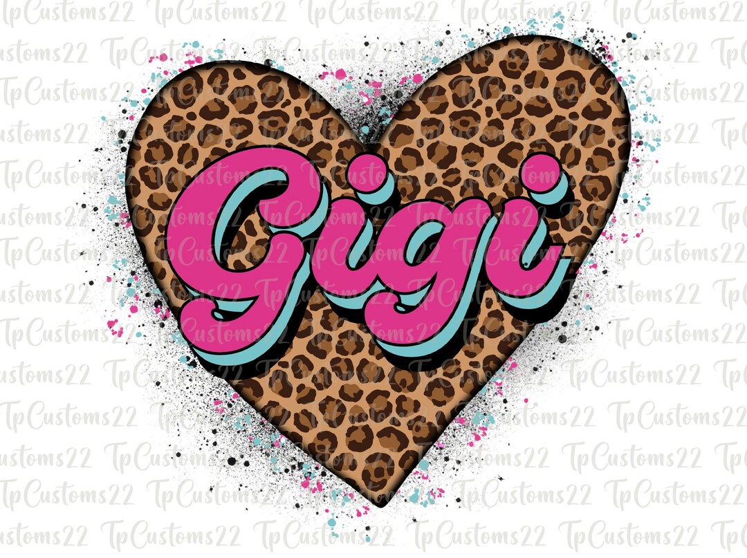 Retro Leopard Gigi Sublimation Designs Downloads, Lightening Bolt Gigi ...