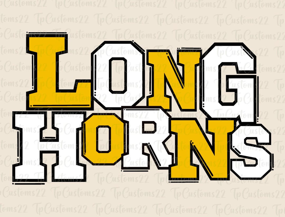 Longhorns Yellow Football PNG, School Mascot Png, Yellow and White ...