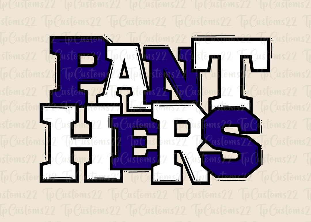 Football Panthers PNG, Football Png, Navy and White Panthers, Football ...