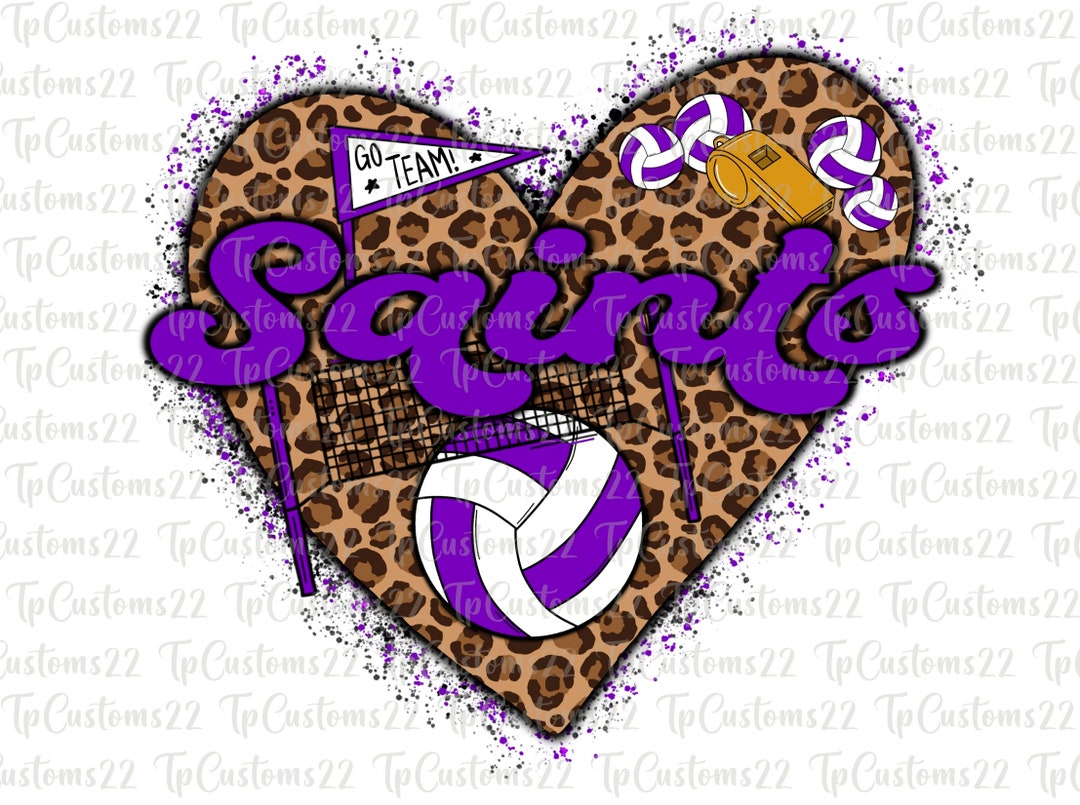 Saints Volleyball PNG, Volleyball Png, Purple Saints, Football Shirt ...