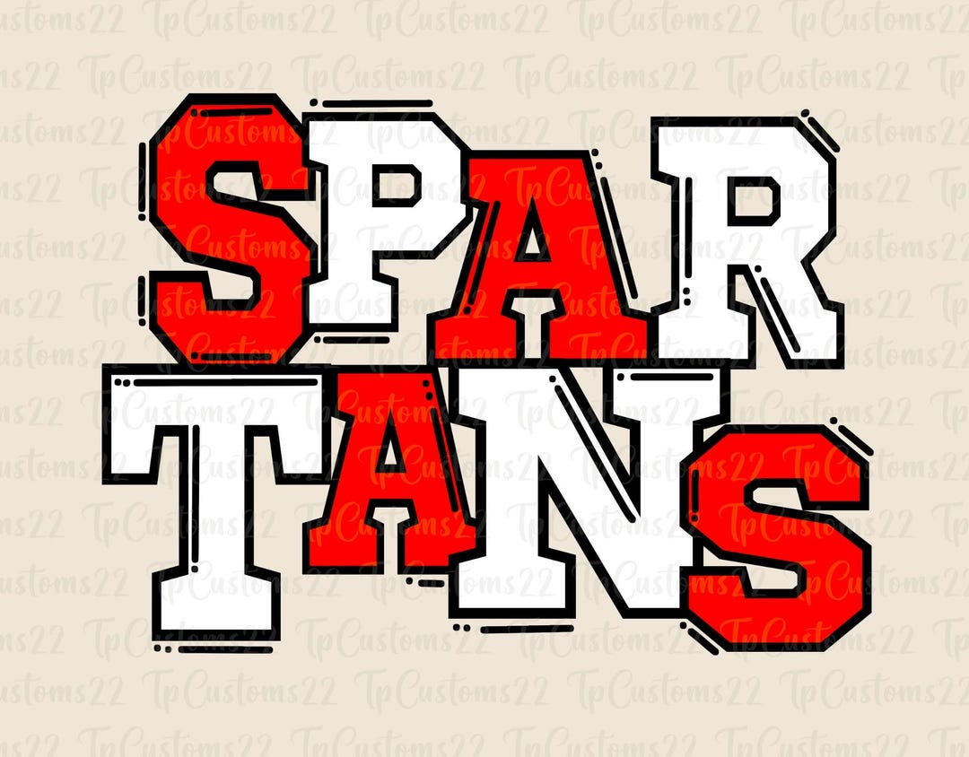 Spartans Red Football PNG, School Mascot Png, Red and White Spartans ...