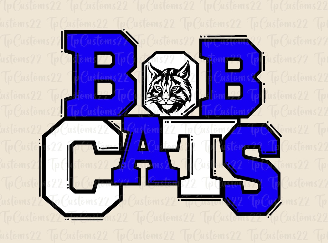 Bobcats Blue Football PNG, School Mascot Png, Blue and White Bobcats ...