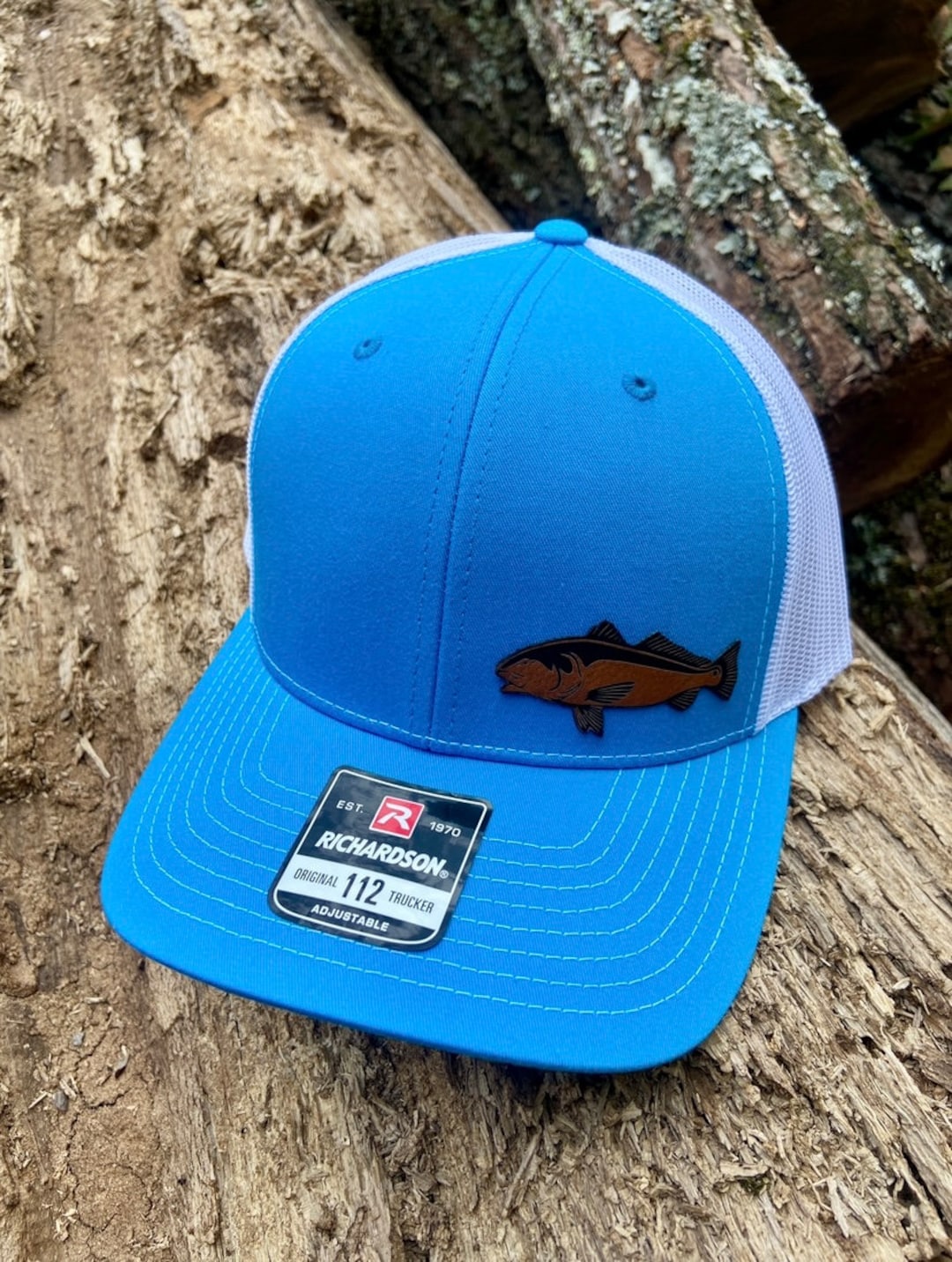 Red Fish Hat, Red Drum, Saltwater Fishing, Inshore Fishing Hat, Hunting, Fishing, Leather Patch ...