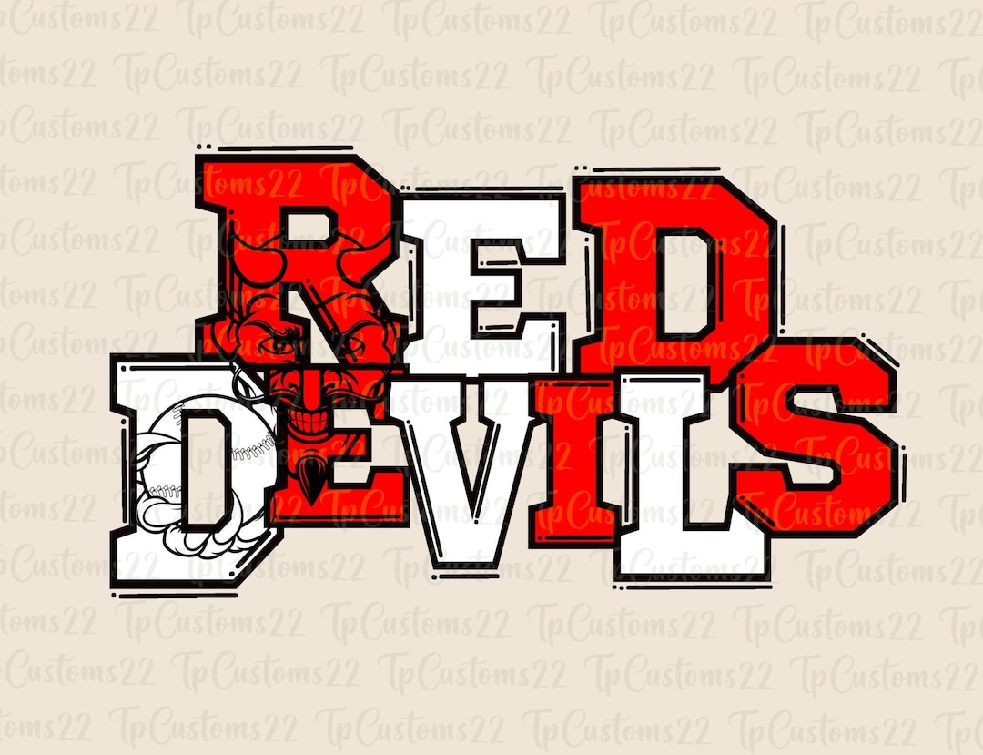 Red Devils Red Football PNG, School Mascot Png, Red & White Red Devils ...
