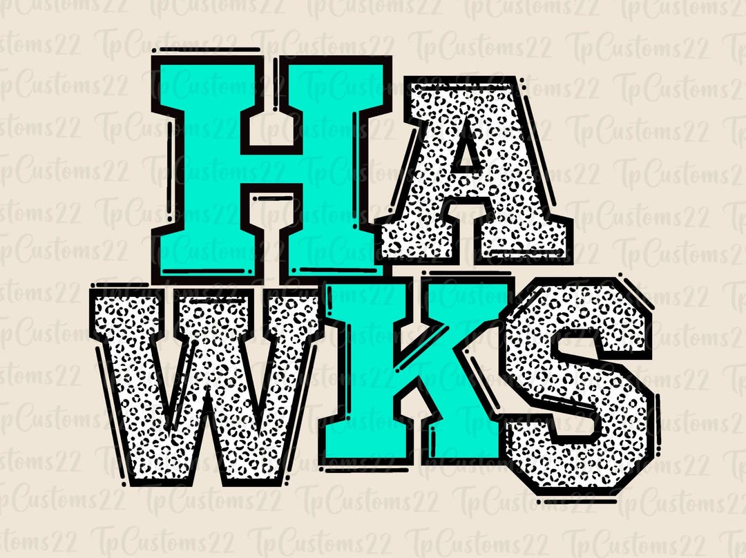 Hawks Mint Football PNG, School Mascot Png, Mint and White Hawks ...