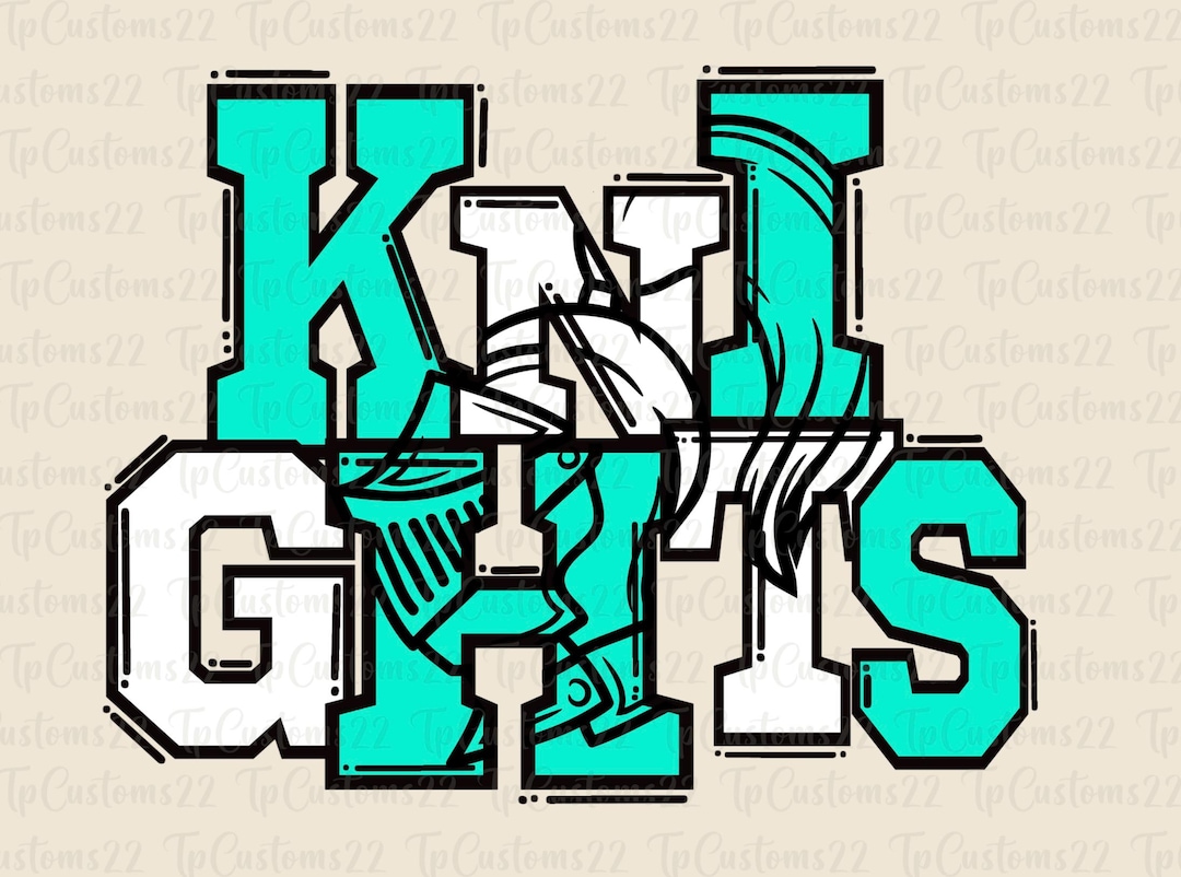 Knights Mint Football PNG, School Mascot Png, Mint and White Knights ...
