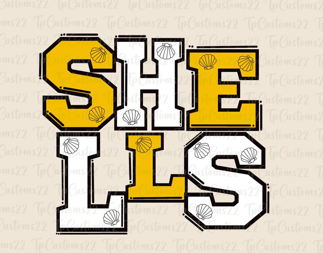 Shells Yellow Football PNG, School Mascot Png, Yellow and White Shells ...