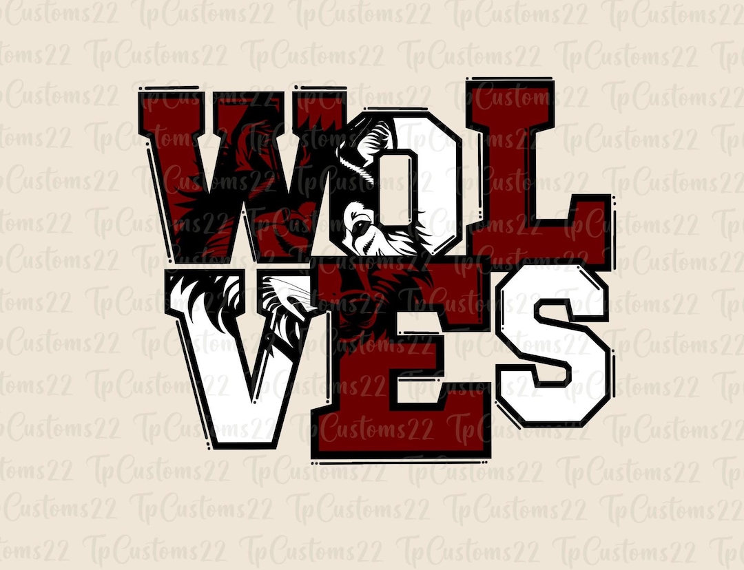 Wolves Maroon Football PNG, School Mascot Png, Maroon and White Wolves ...