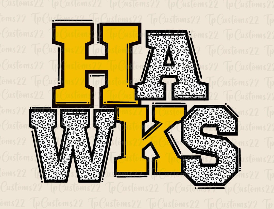 Hawks Yellow Football PNG, School Mascot Png, Yellow and White Hawks ...