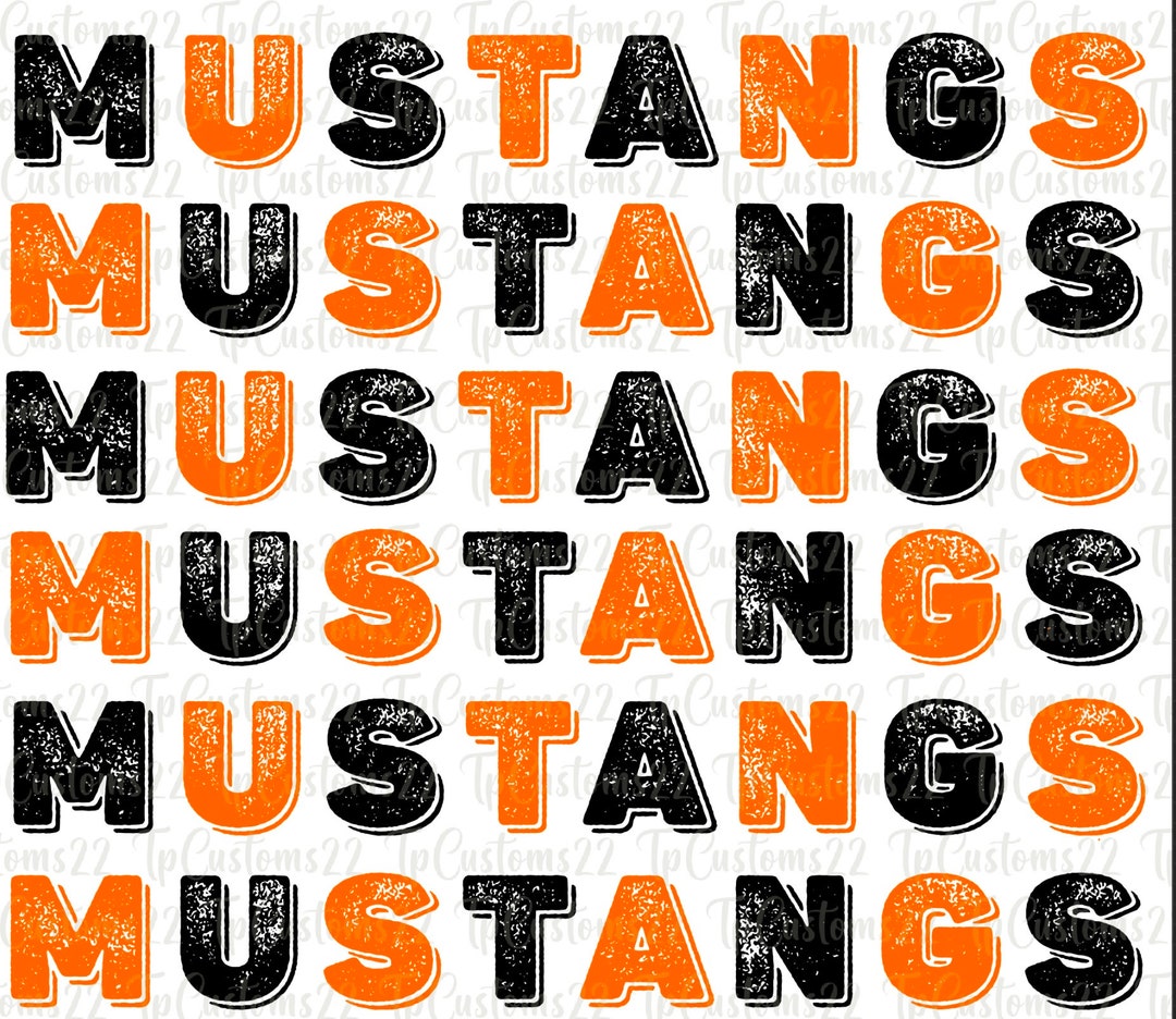 Mustangs PNG, School Mascot Png, Black and Orange Mustang, School ...