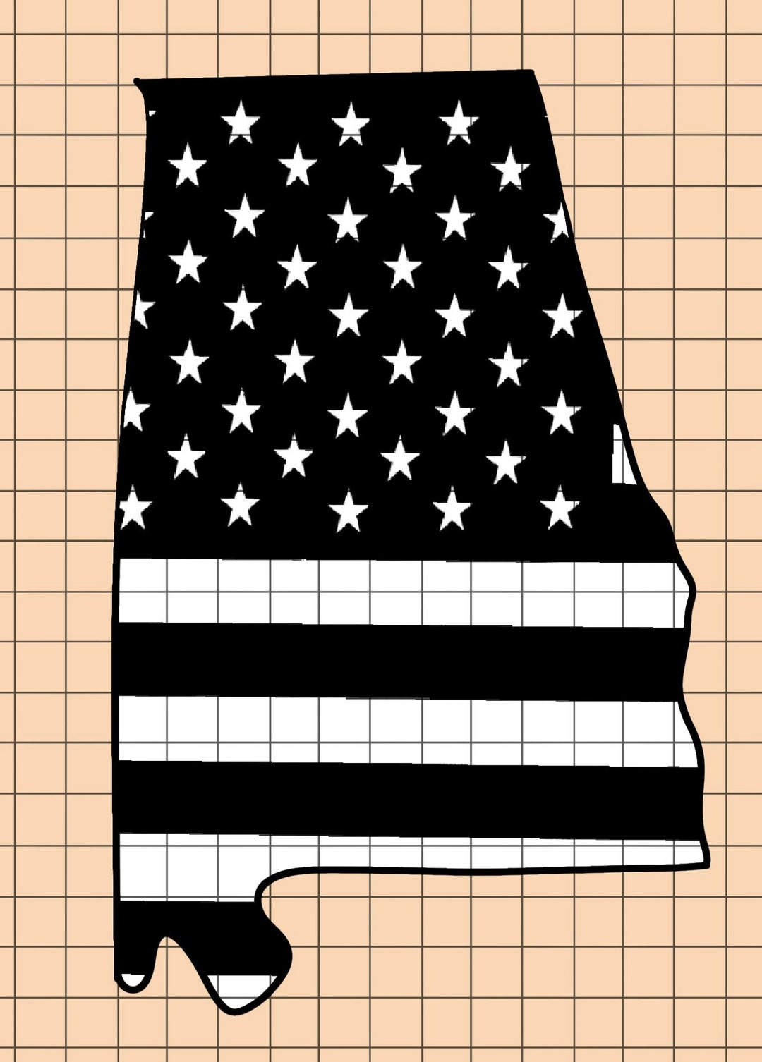 Alabama American Flag Silhouette Shape Svg, Alabama State PNG, Alabama ...