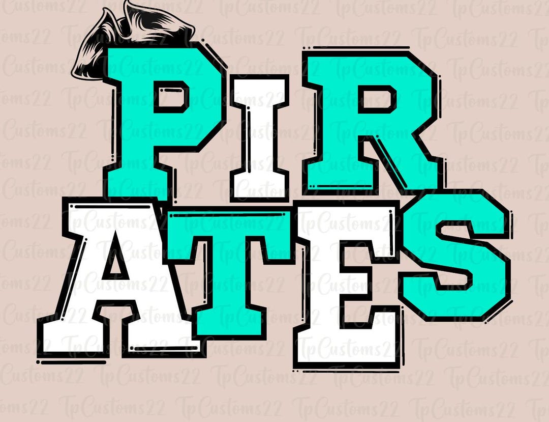 Pirates Mint Football PNG, School Mascot Png, Mint and White Pirates ...