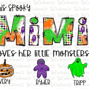Bundle This Mimi Loves Her Little Monsters or Monster PNG, Halloween ...