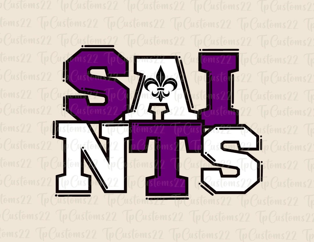 Saints Purple Football PNG, School Mascot Png, Purple and White Saints ...