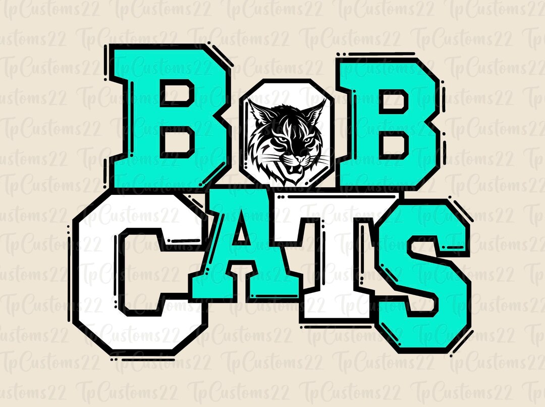 Bobcats Mint Football PNG, School Mascot Png, Mint and White Bobcats ...