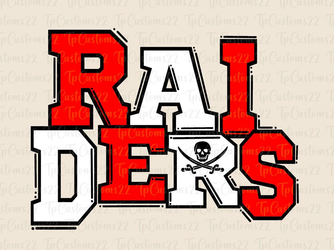 Raiders Red Football PNG, School Mascot Png, Red and White Raiders ...