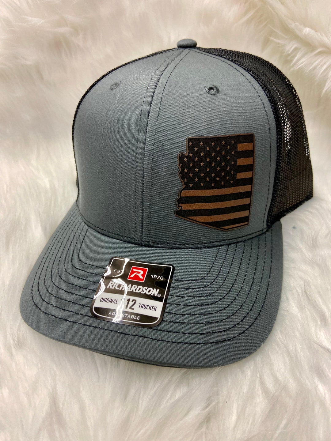 Arizona State Hat, Arizona Flag Hat, Flag Hat, Leather Patch Hat ...