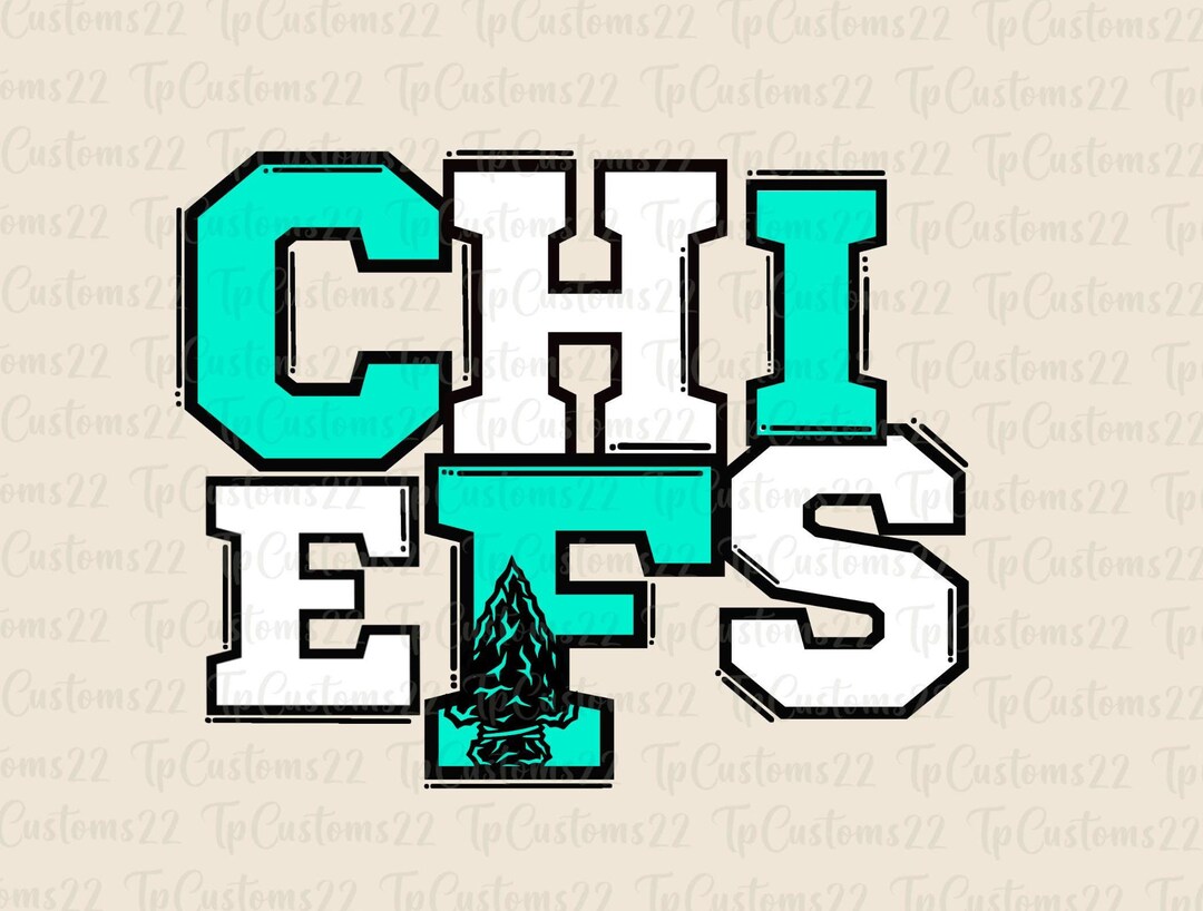 Chiefs Mint Football PNG, School Mascot Png, Mint and White Chiefs ...