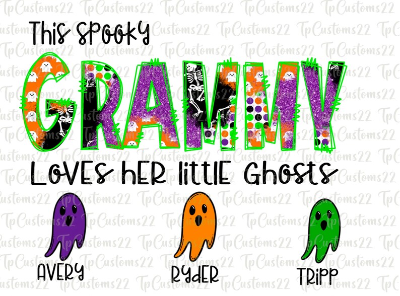 This Grammy Loves Her Little Ghosts PNG, Halloween Grammy Png, Grammy ...