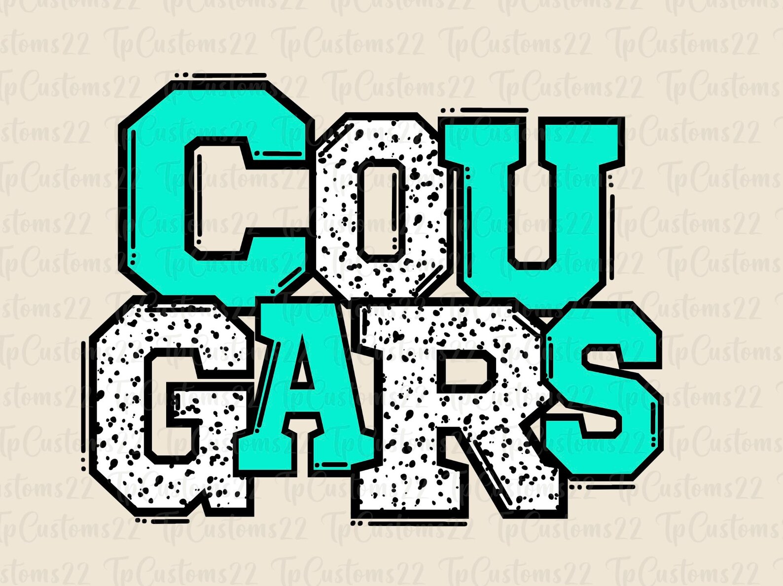 Cougars Mint Football PNG, School Mascot Png, Mint and White Cougars ...