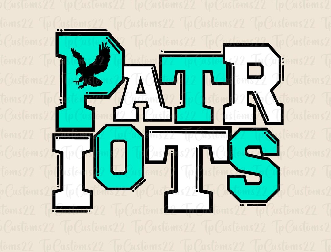 Patriots Mint Football PNG, School Mascot Png, Mint and White Patriots ...