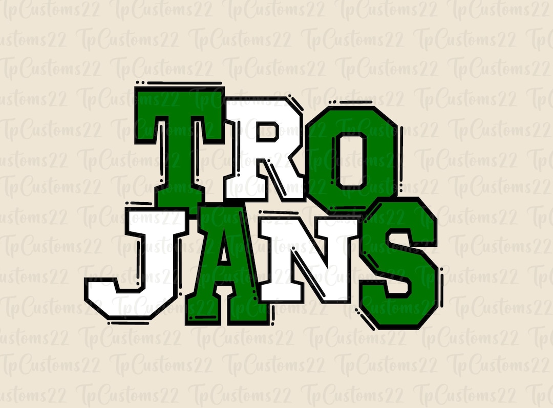 Trojans Green Football PNG, School Mascot Png, Green and White Trojans ...