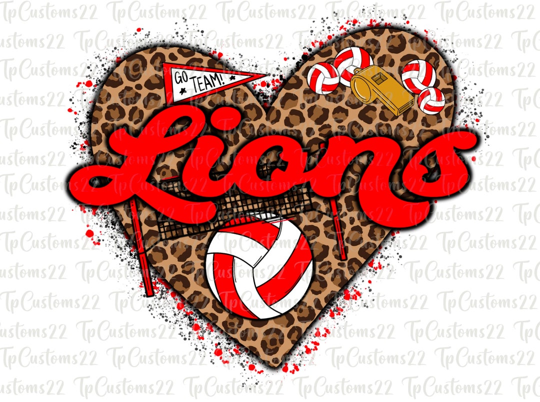 Lions Volleyball PNG, Volleyball Png, Red Lions, Football Shirt ...