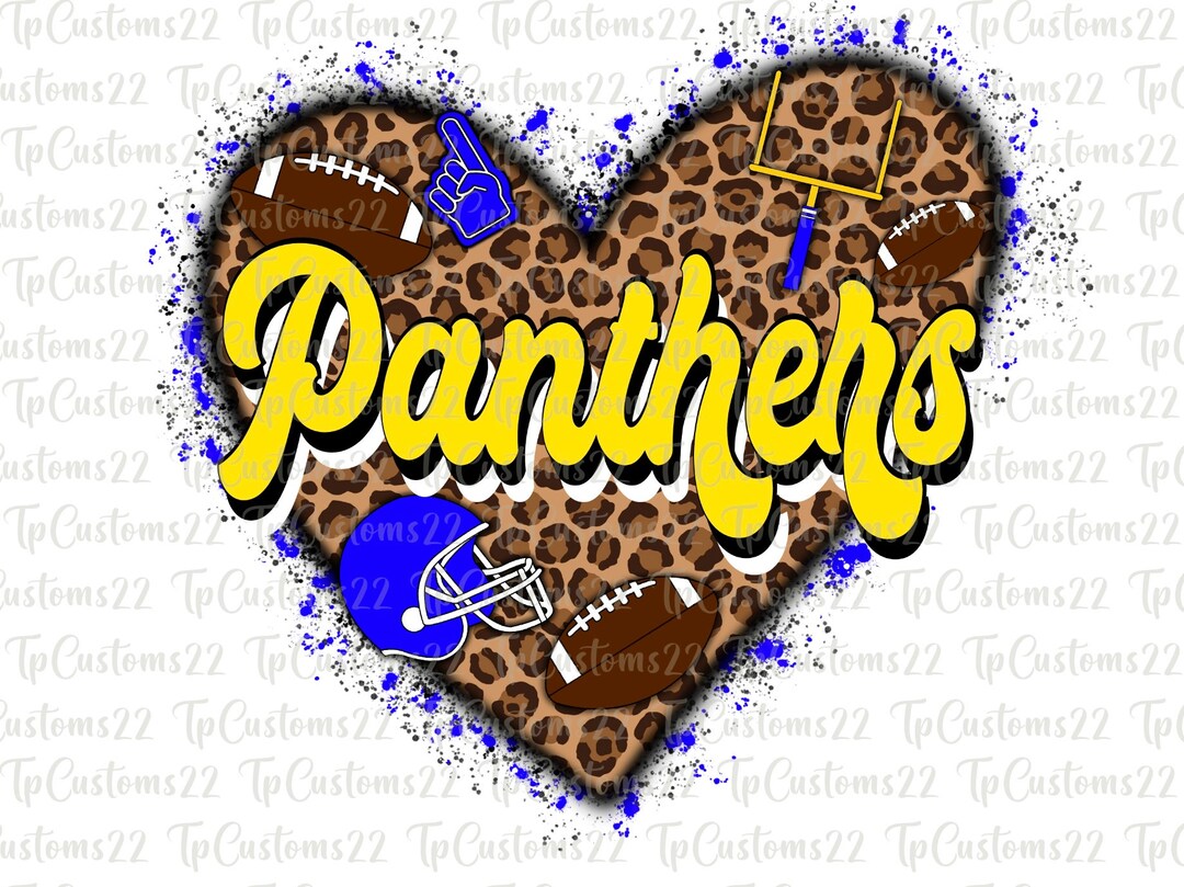Football Panthers PNG, Football Png, Blue and Yellow Panthers, Football ...