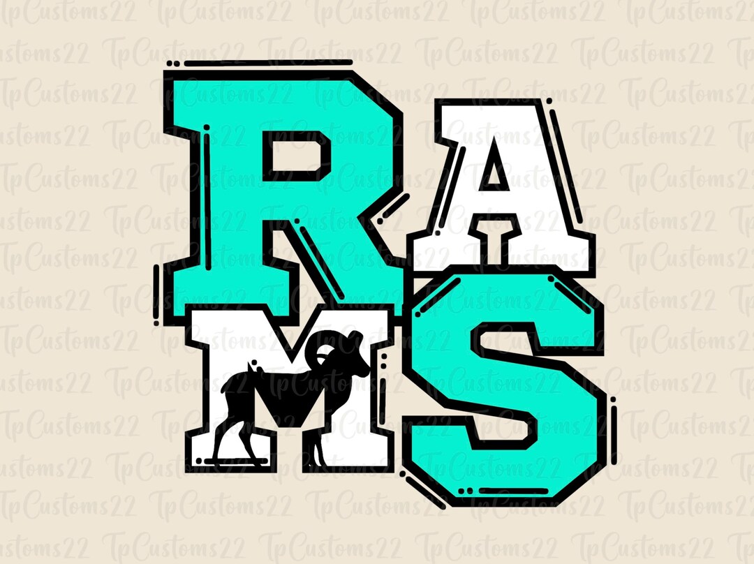 Rams Mint Football PNG, School Mascot Png, Mint and White Rams ...