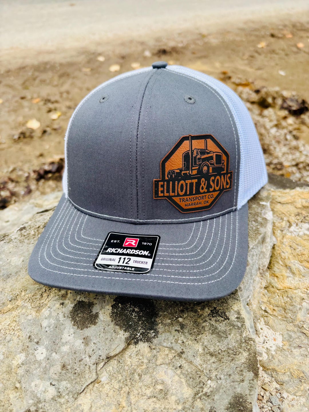 Custom Trucking Company Leather Hats, Company Hat, Hauling Company Hat ...