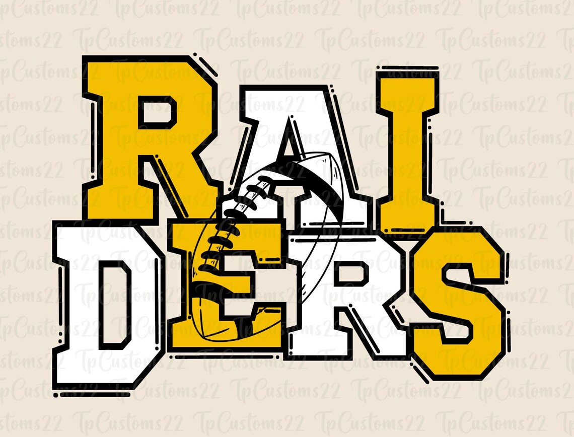 Raiders Yellow Football PNG, School Mascot Png, Yellow and White ...