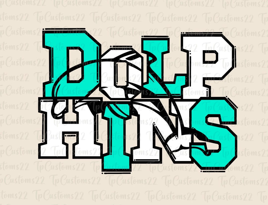 Dolphins Mint Football PNG, School Mascot Png, Mint and White Dolphins ...
