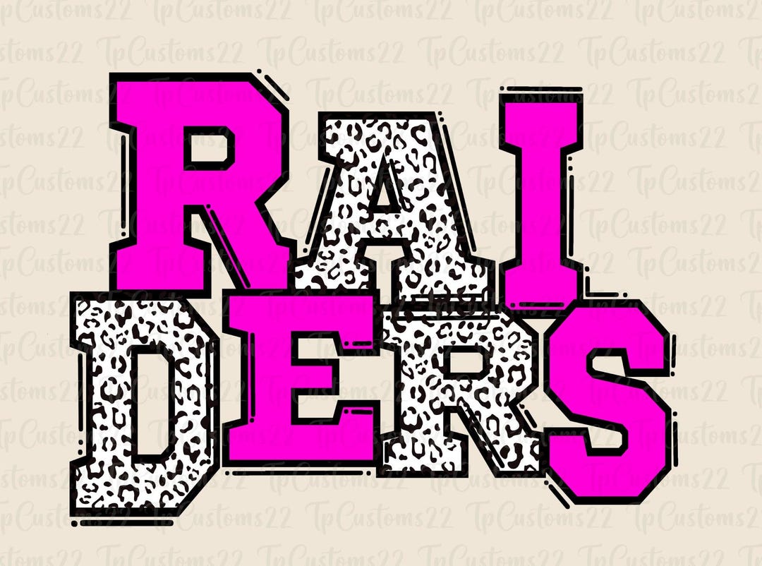 Raiders Pink Football PNG, School Mascot Png, Pink and White Raiders ...