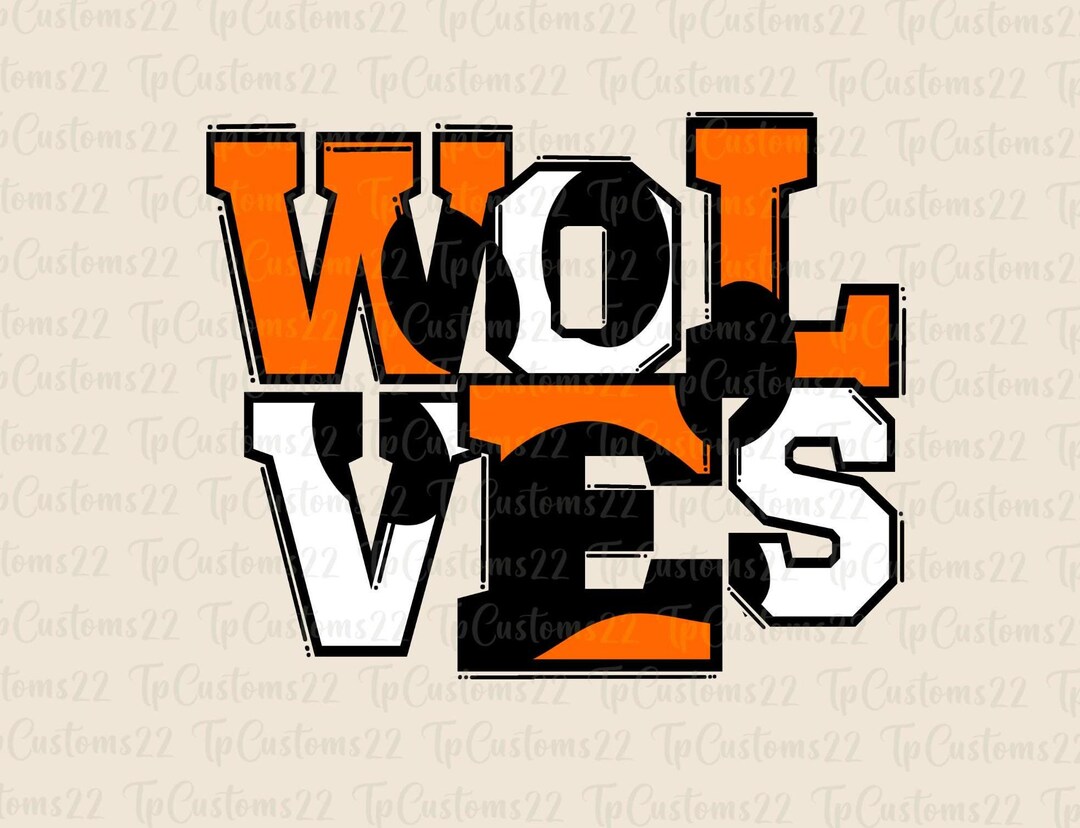 Wolves Orange Football PNG, School Mascot Png, Orange and White Wolves ...