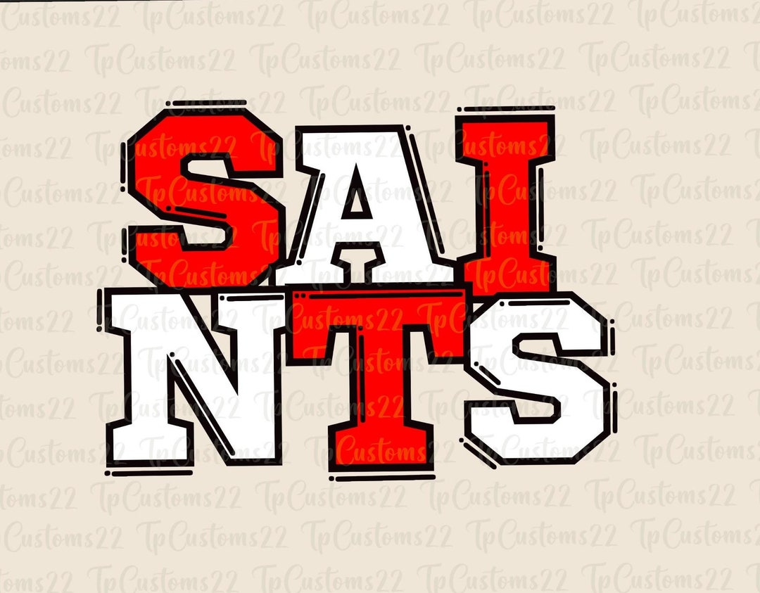 Saints Red Football PNG, School Mascot Png, Red and White Saints ...